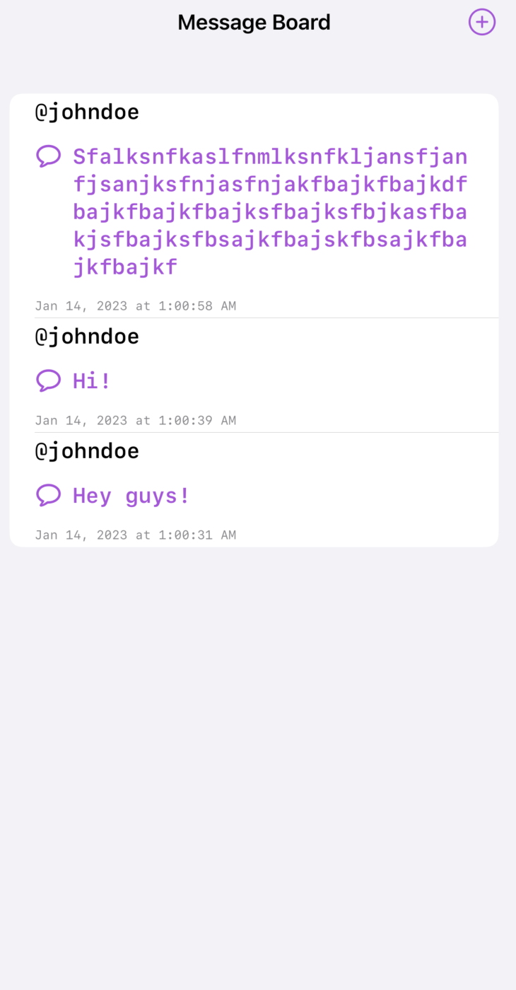 GitHub - CarlyWenig/Message-Board-App