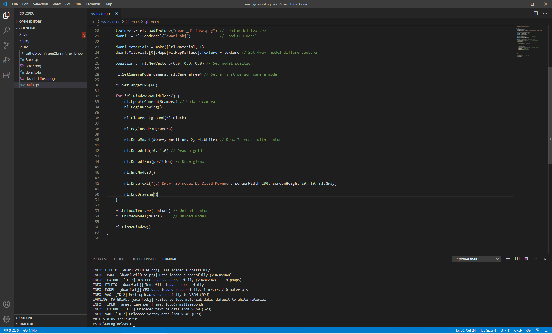 Failed to load material data, default to white material · Issue #105 · gen2brain/raylib-go · GitHub