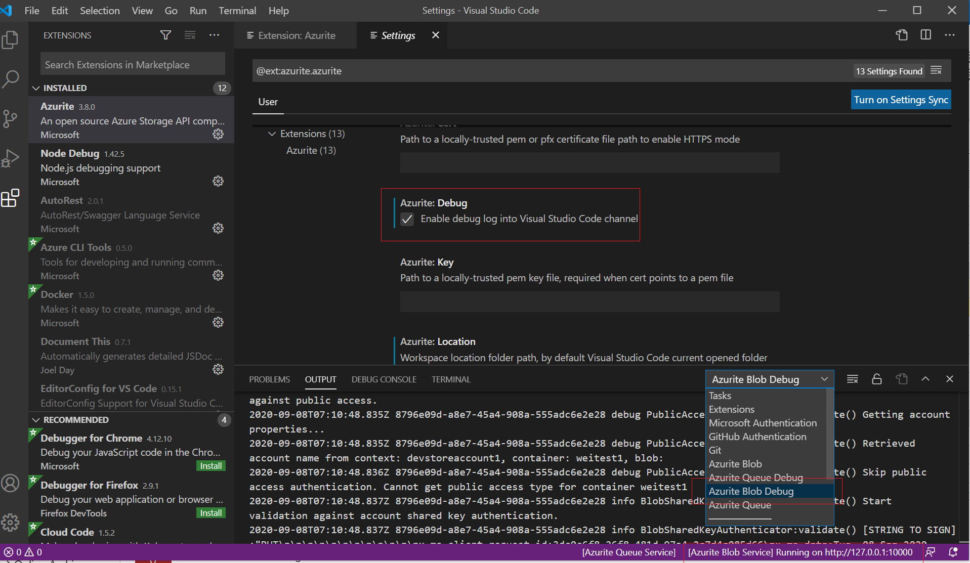 Azurit works with npm cli but not in VS Code · Issue #542 · Azure ...