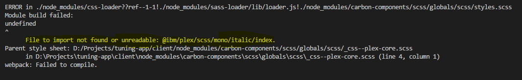Webpack fails to build Carbon when it uses @IBM/Plex module · Issue ...