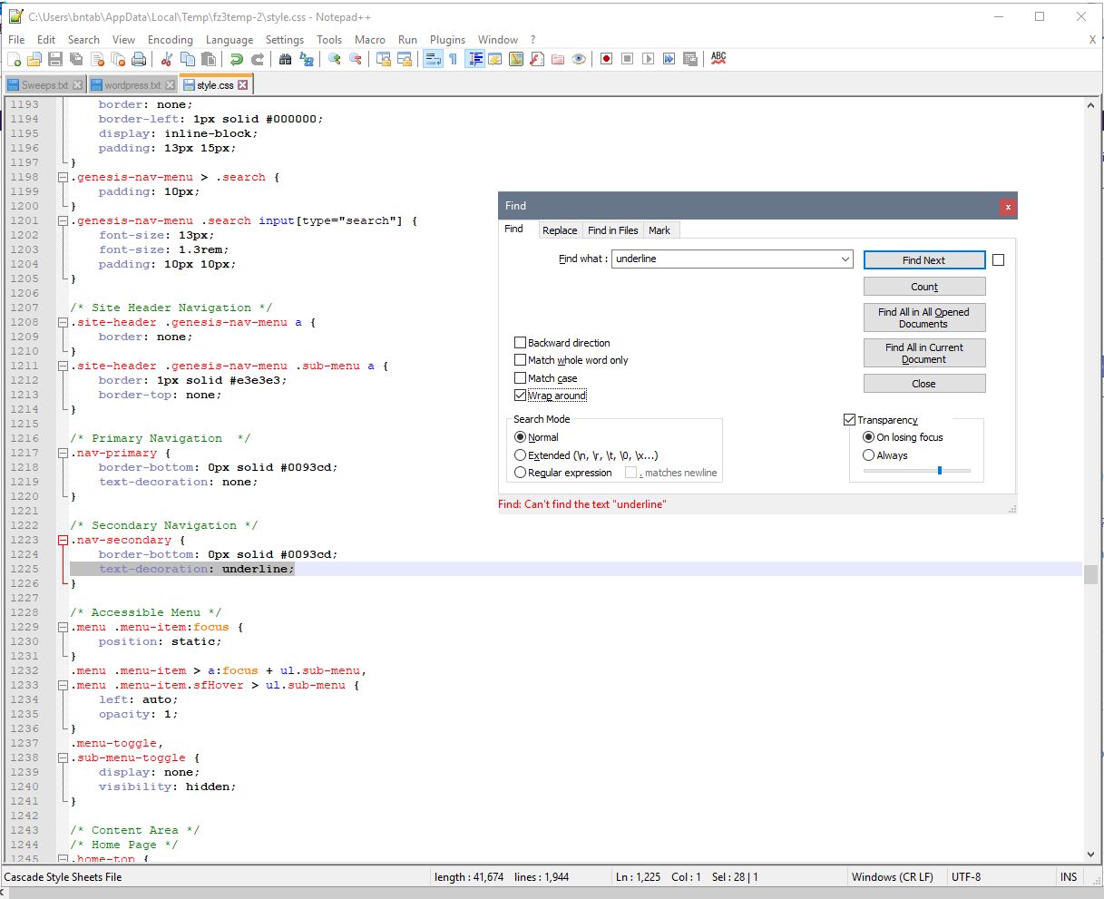 Text search not working for the word "underline" · Issue #4976 ...