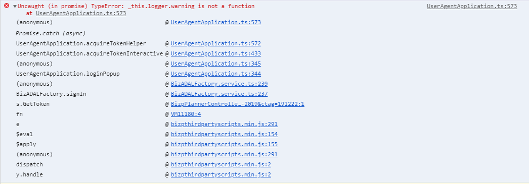 Uncaught In Promise Typeerror Thisloggerwarning Is Not A Function