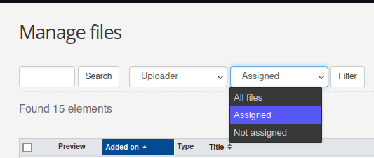 Fufure Request :Filter unassigned file · Issue #886 · projectsend/projectsend · GitHub