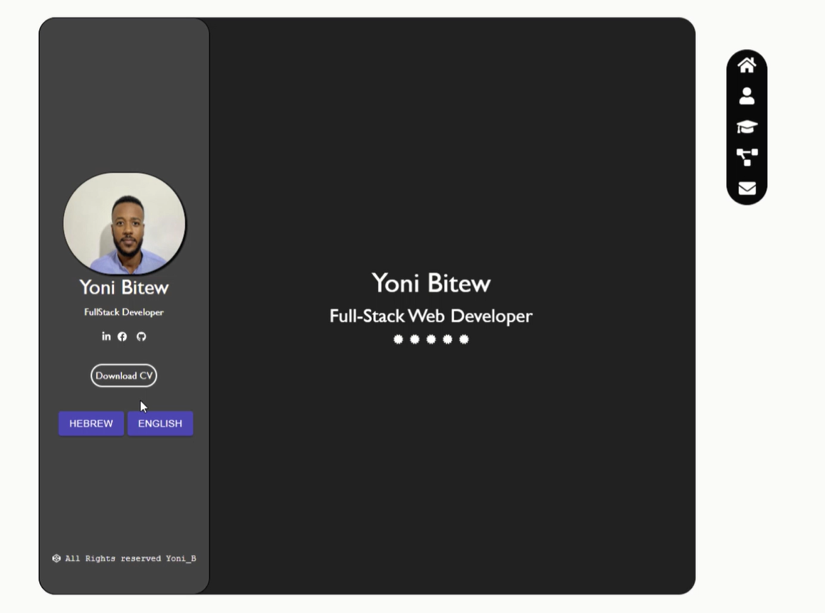 GitHub - YoniB1995/portfolio-app-cv: Free for use Protfolio template ...