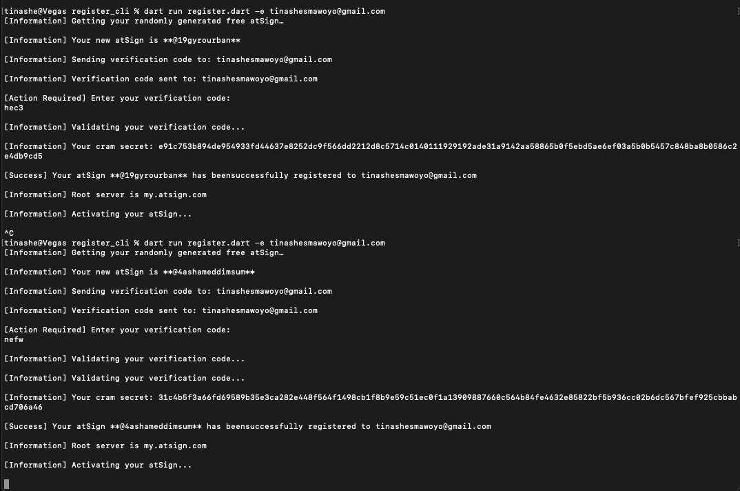 Register CLI - Issues · Issue #263 · atsign-foundation/at_libraries · GitHub