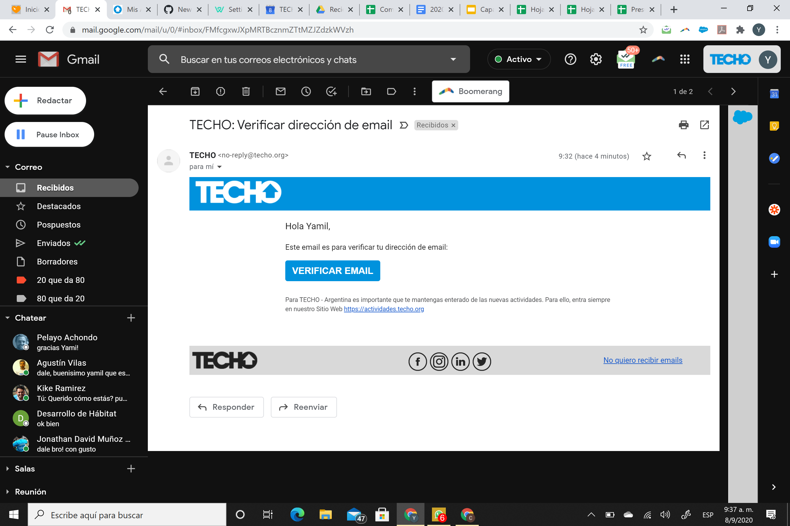[Mejora] Modificar el correo de verificación de email · Issue #603 · techo/actividades · GitHub