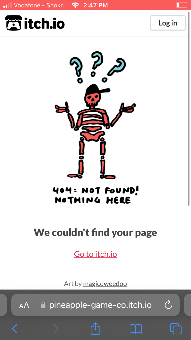 404 error on MY PROFILE PAGE · Issue #1313 · itchio/itch.io · GitHub