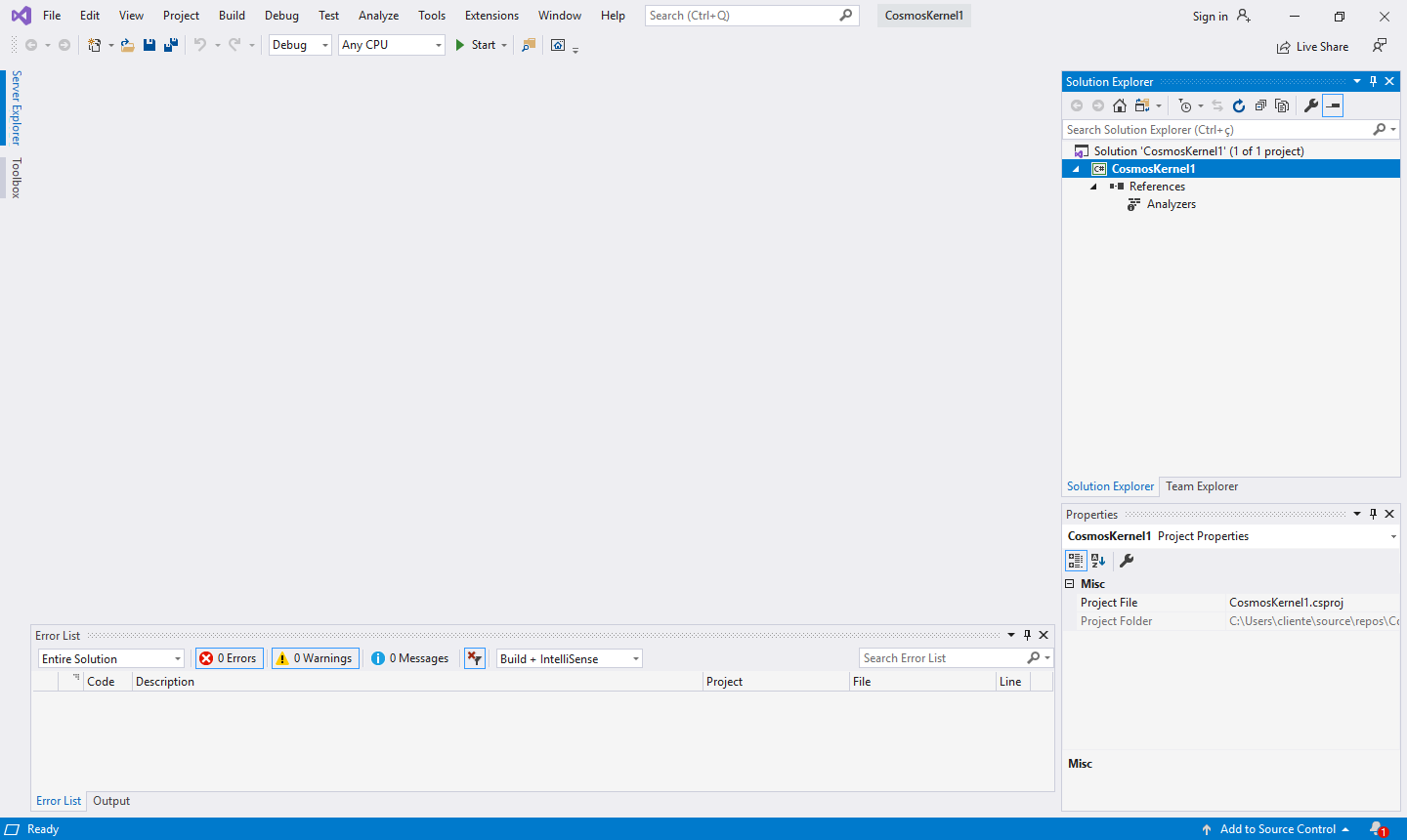Visual Studio 2019: Empty kernel.cs · Issue #1421 · CosmosOS/Cosmos · GitHub