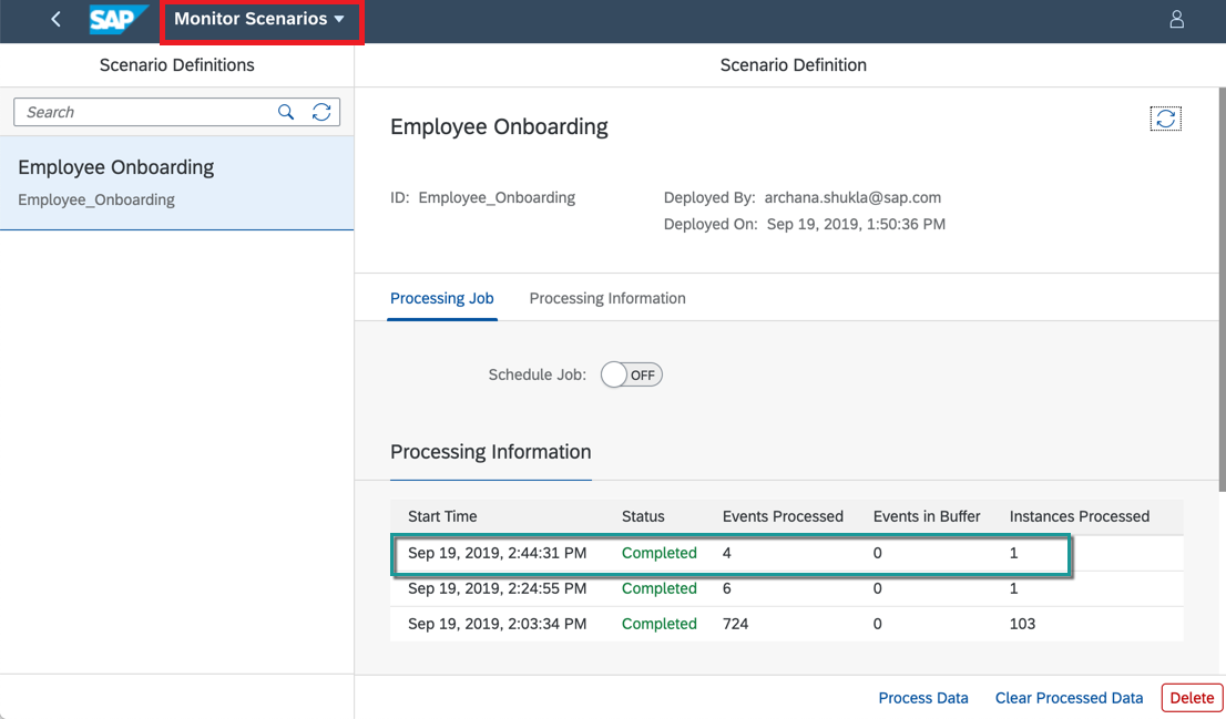Run the Employee Onboarding Sample Scenario · Issue #6176 · sap-tutorials/Tutorials · GitHub