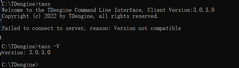 failed to connect to server, reason: Version not compatible · Issue #20757 · taosdata/TDengine ...