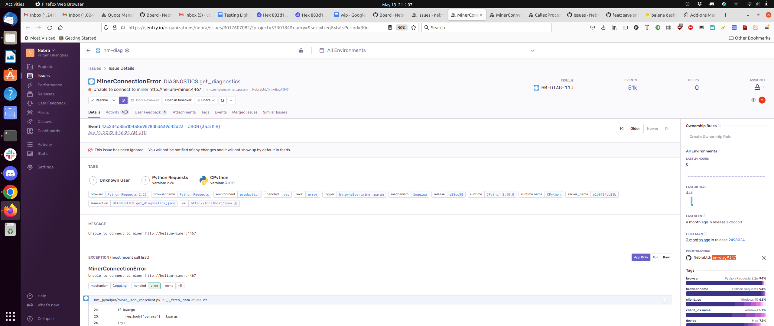 MinerConnectionError: Unable to connect to miner http://helium-miner ...