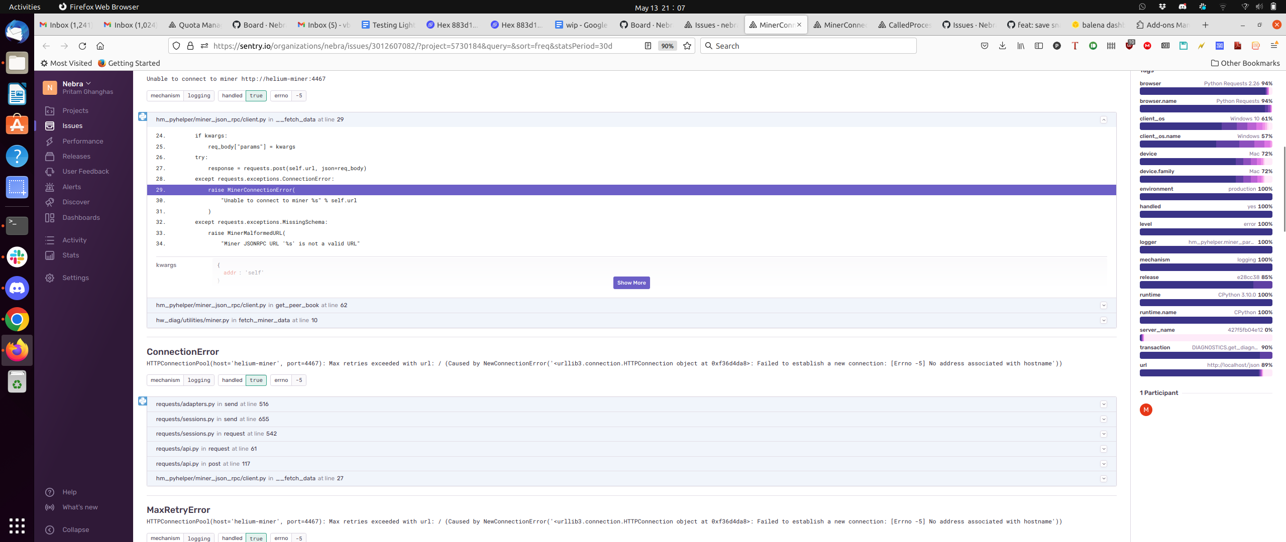 MinerConnectionError: Unable to connect to miner http://helium-miner ...
