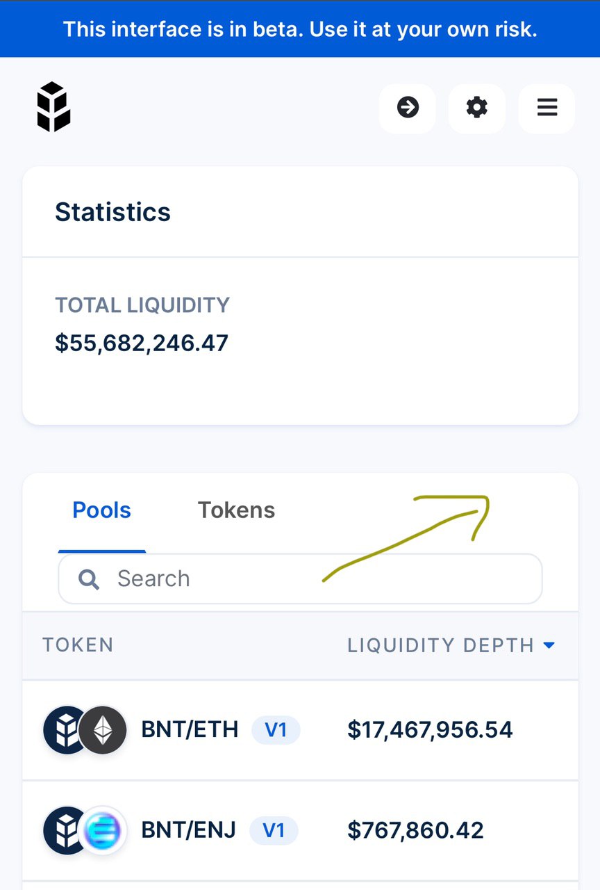 UI - Data - Tokens/Pools Table · Issue #91 · bancorprotocol/webapp · GitHub