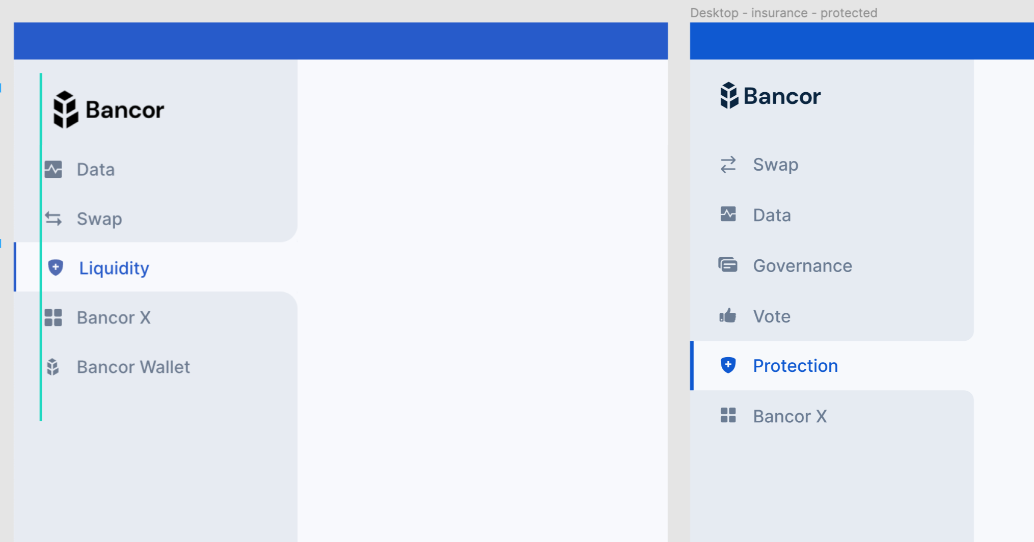 Menu & Protection screens UI improvements · Issue #253 · bancorprotocol/webapp · GitHub