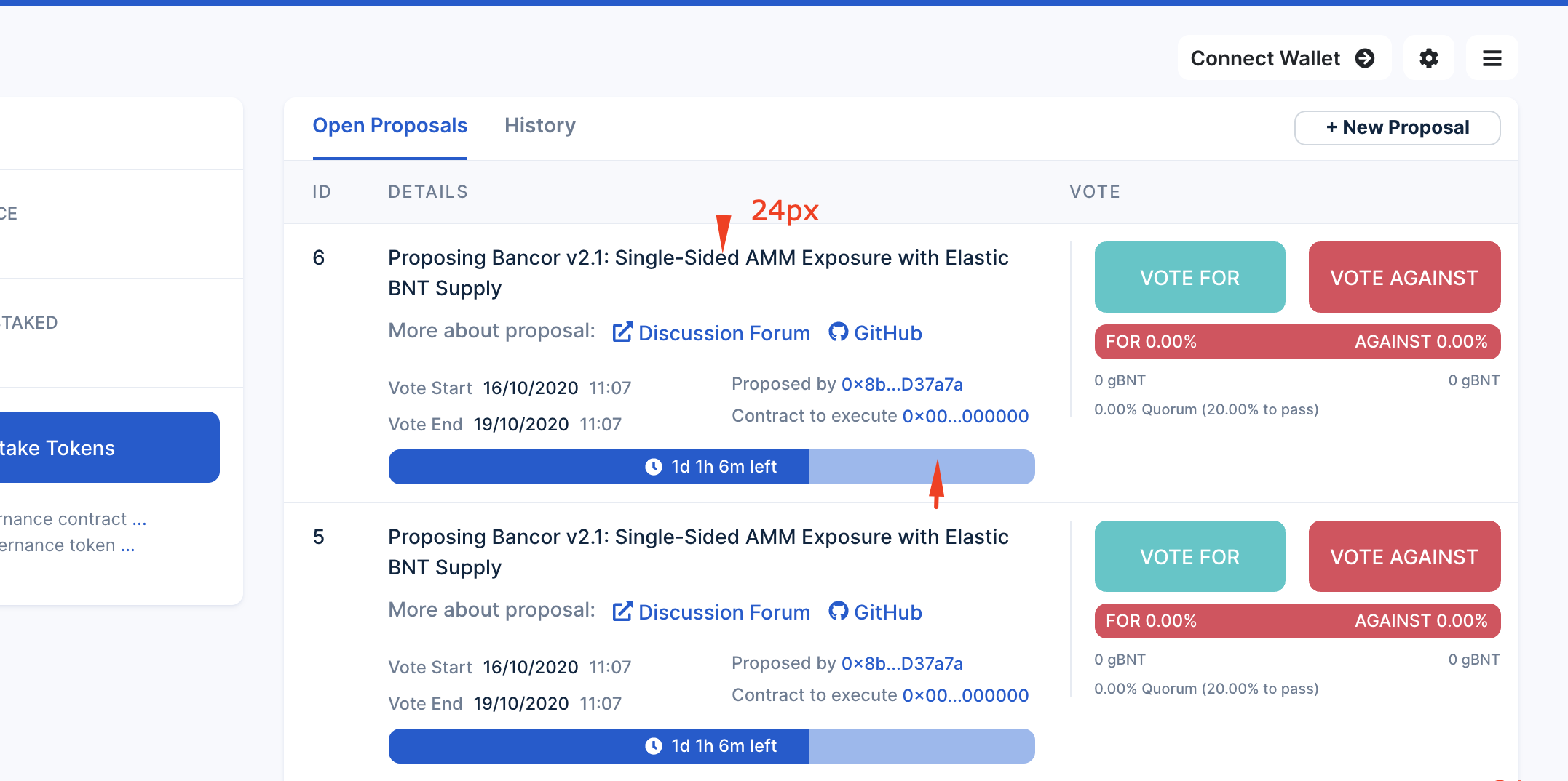 Governance UI fixes · Issue #268 · bancorprotocol/webapp · GitHub