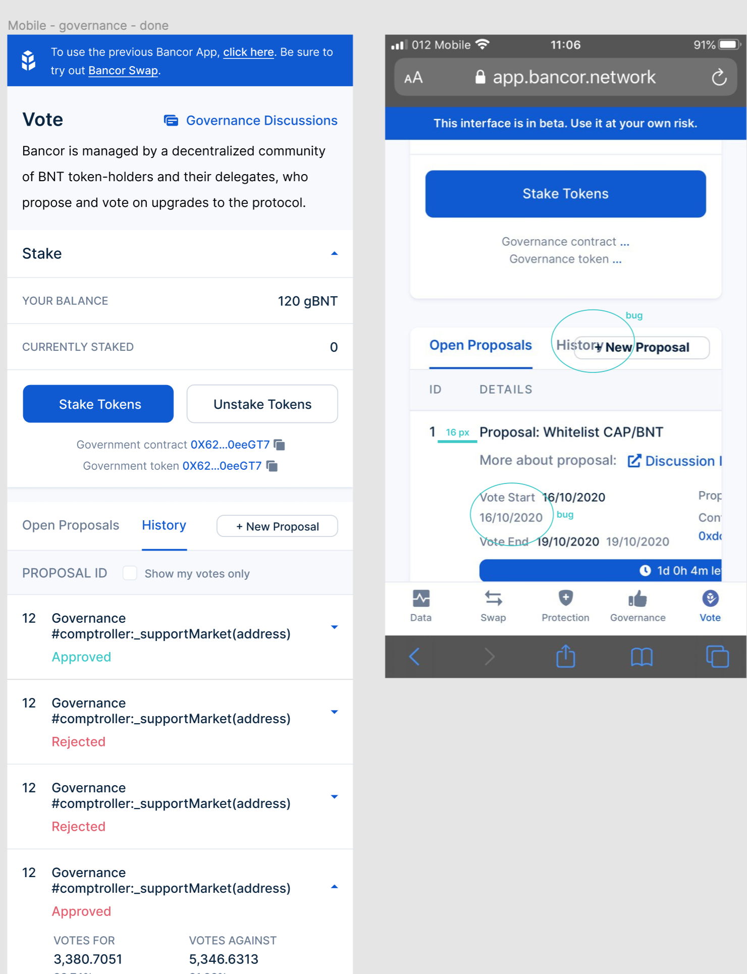 Governance UI fixes · Issue #268 · bancorprotocol/webapp · GitHub