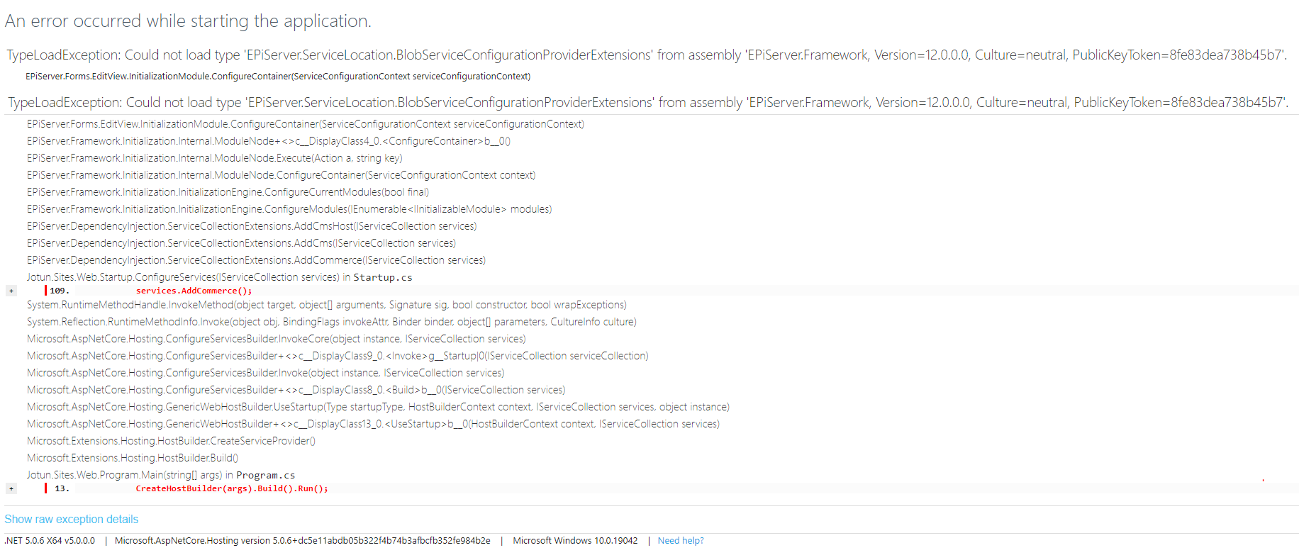 Typeloadexception On Startup With Episerver Forms 5 0 0 Inte 020012 And Episerver Framework 12 0