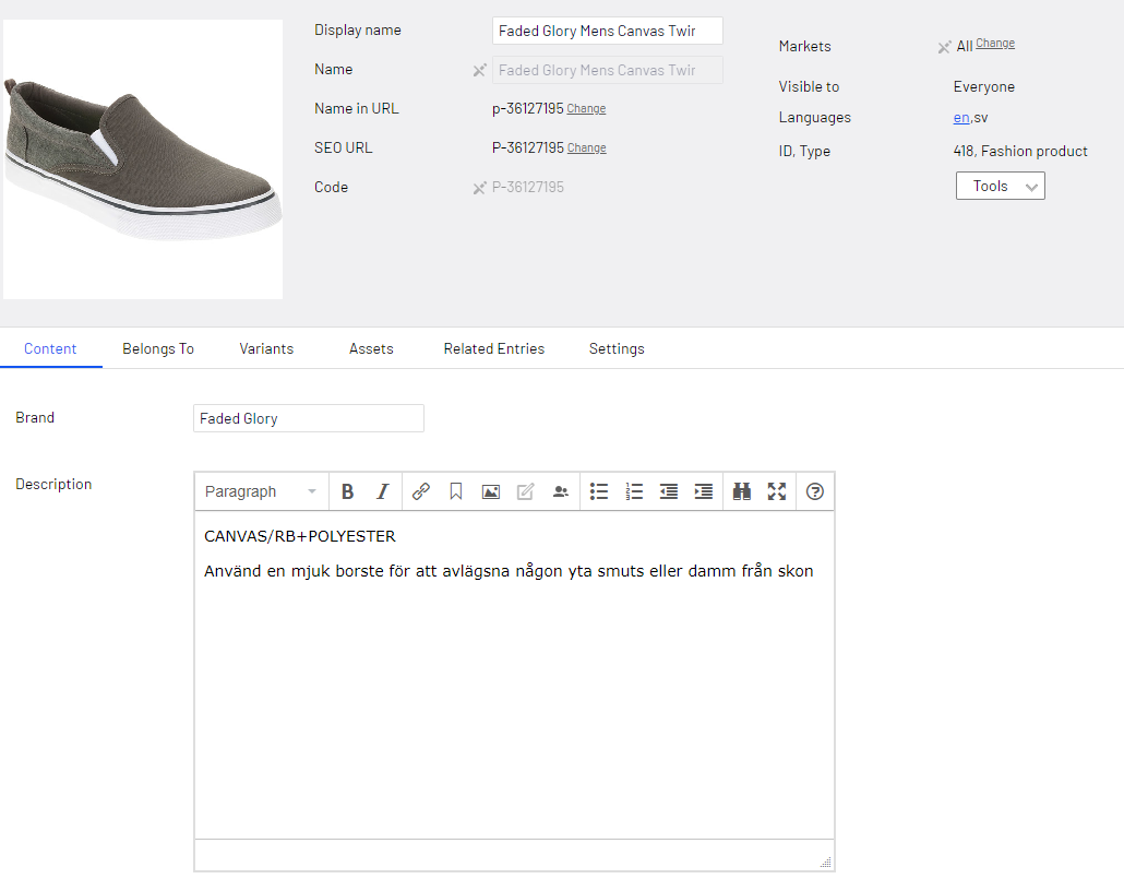Commerce Translated Product Shows Original English Version In On Page Edit · Issue 85