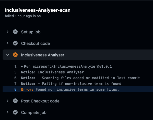 Get warnings if `failOnNonInclusiveTerm: true` · Issue #34 · microsoft ...