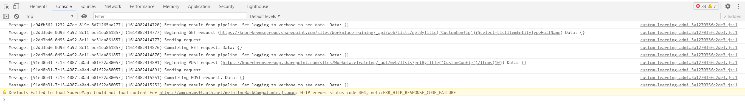 Configuration error - LP are not working for users · Issue #461 · pnp/custom-learning-office-365 ...