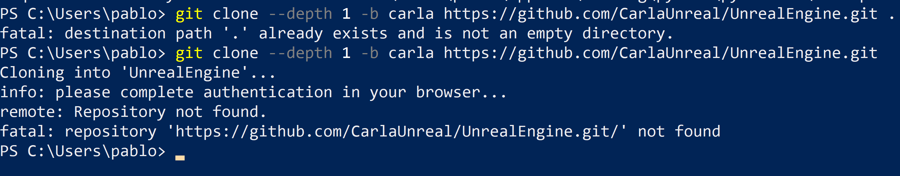 Unreal Engine repository to build Carla on windows doesn't exist ...