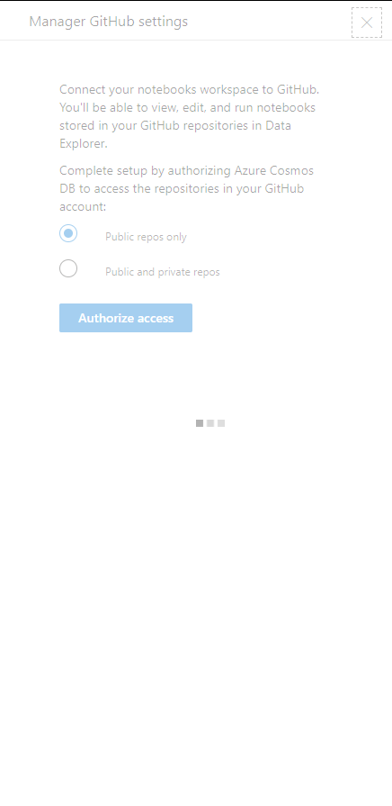 After connecting to GitHub the panel is stuck at indefinite progress UI ...