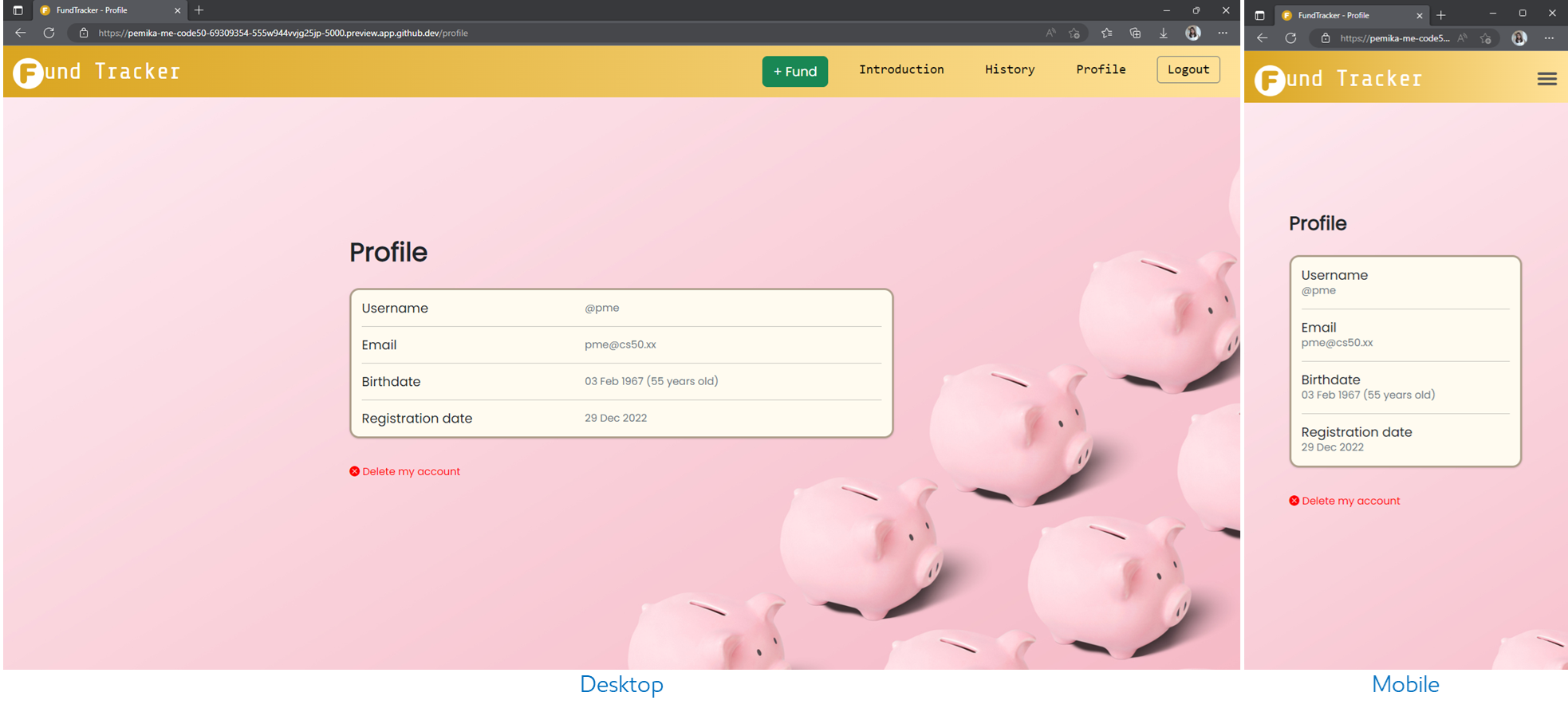 GitHub - pemika-me/Fund_Tracker: CS50x Final Project
