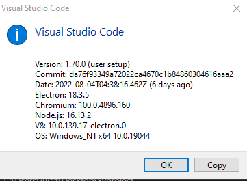 Vs code crashed reason clean exit code 0 · Issue #157743 · microsoft/vscode · GitHub
