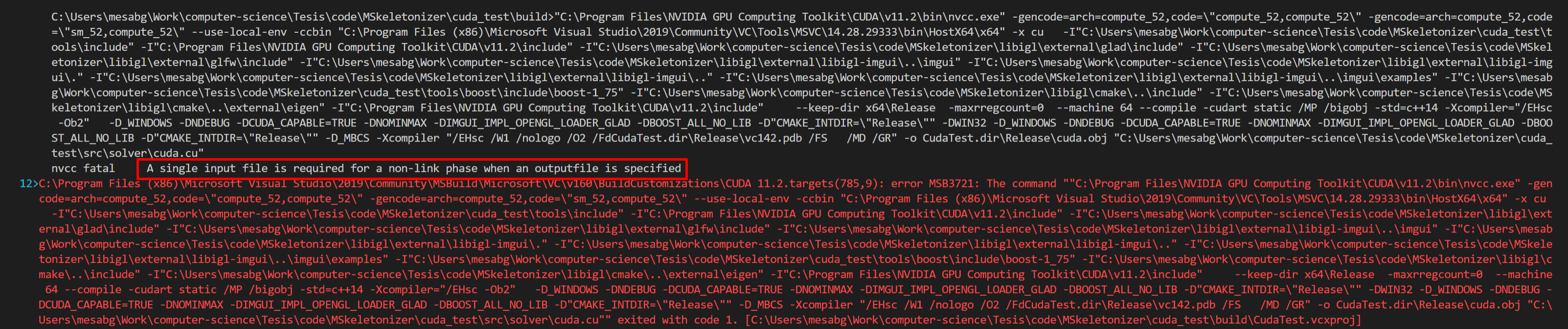 NVCC Compiler for CUDA not working as expected · Issue #1722 · libigl/libigl · GitHub