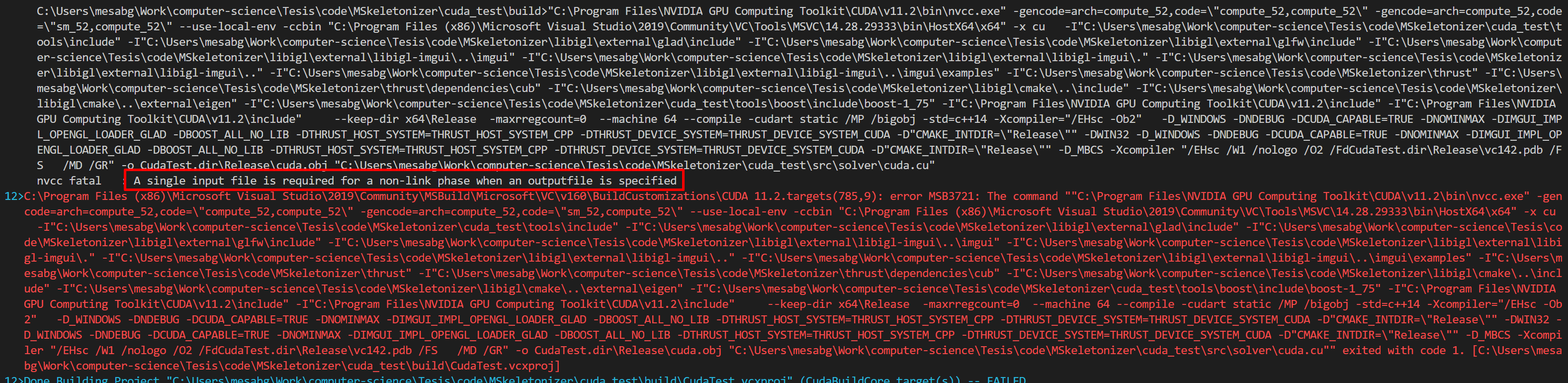 NVCC Compiler for CUDA not working as expected · Issue #1722 · libigl/libigl · GitHub