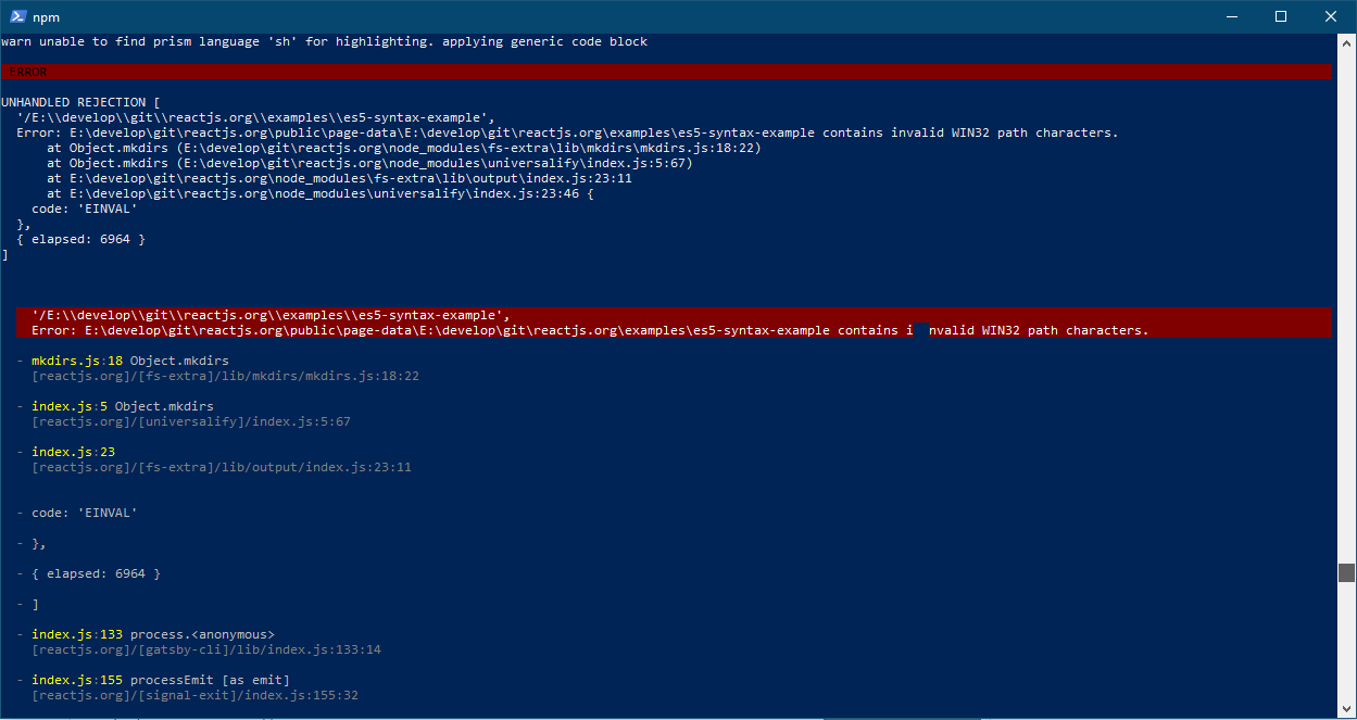 `yarn dev` on Windows 10 x64 · Issue #3114 · reactjs/react.dev · GitHub