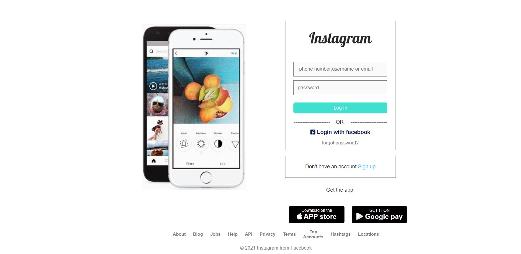 GitHub - MeetaHaldar/dummy_insta_login_page: 60% similar to original ...