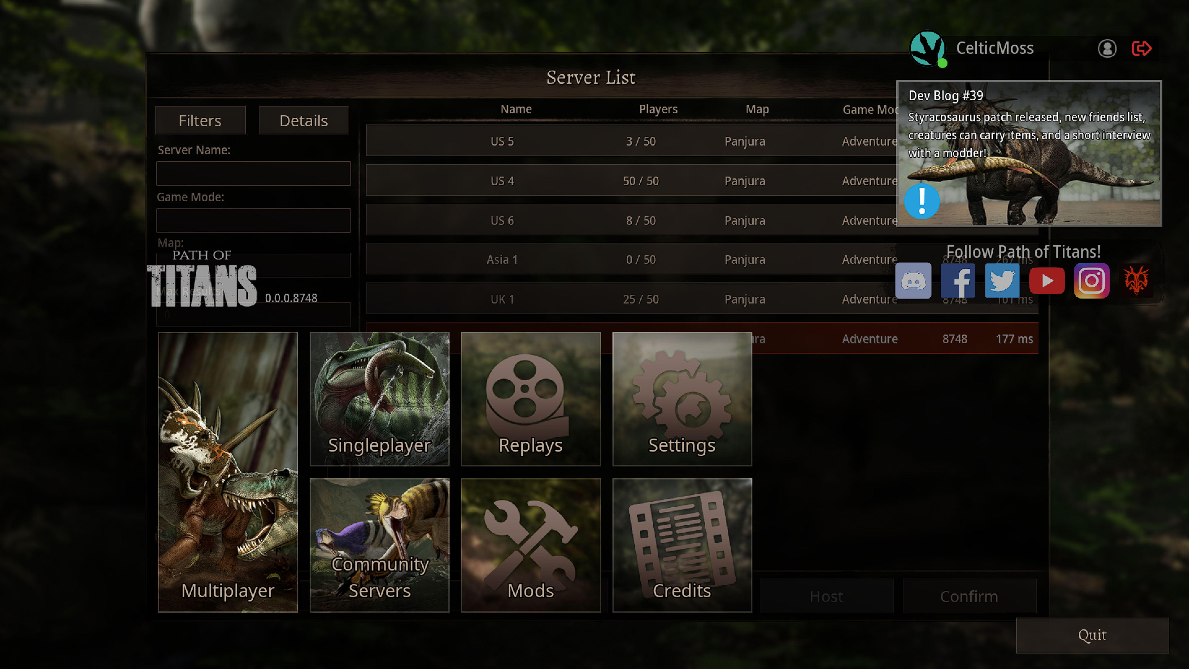 Failing to join a server causes the server menu to go behind the title ...
