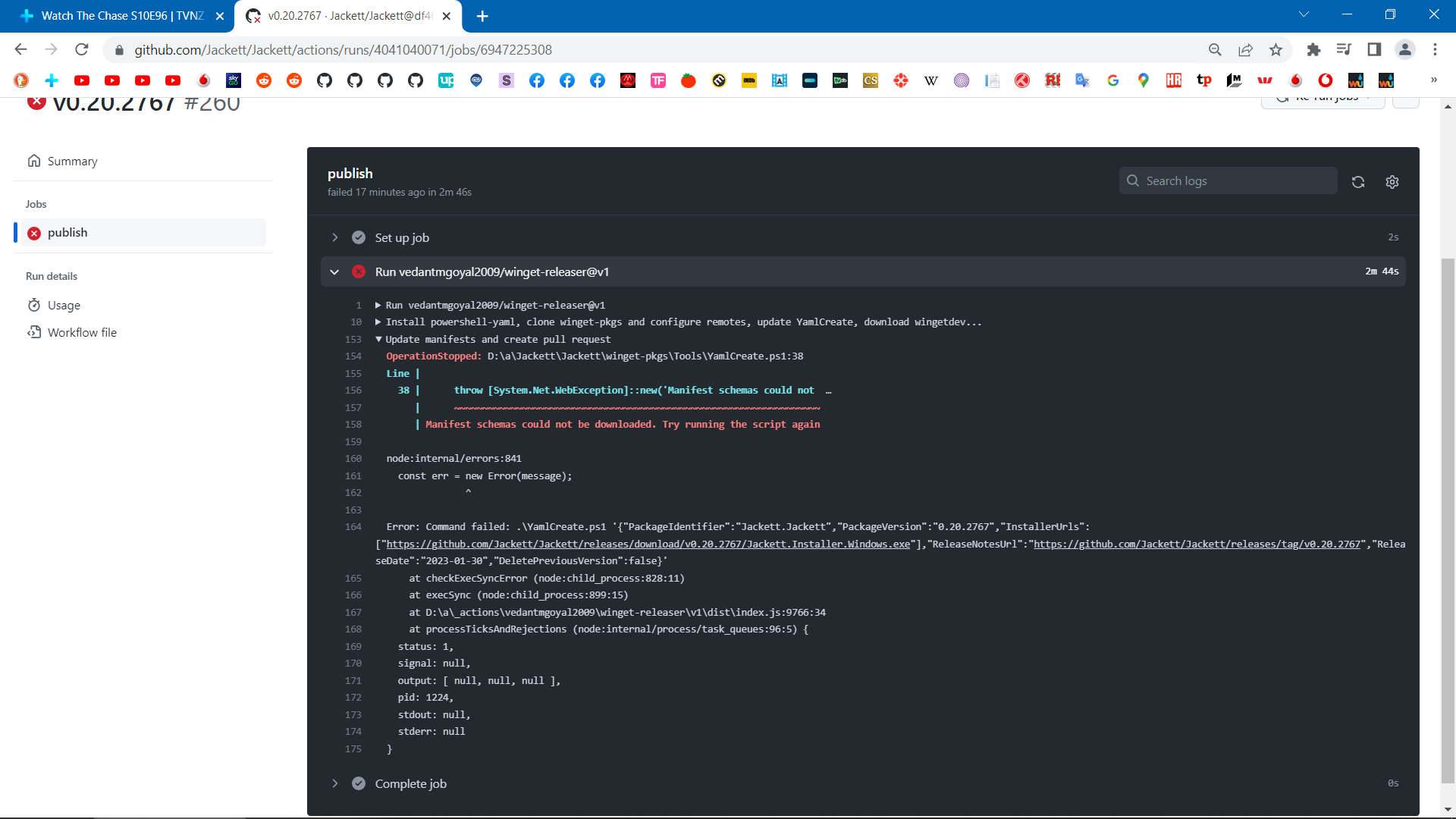 Run failed: Publish to WinGet · Issue #13948 · Jackett/Jackett · GitHub