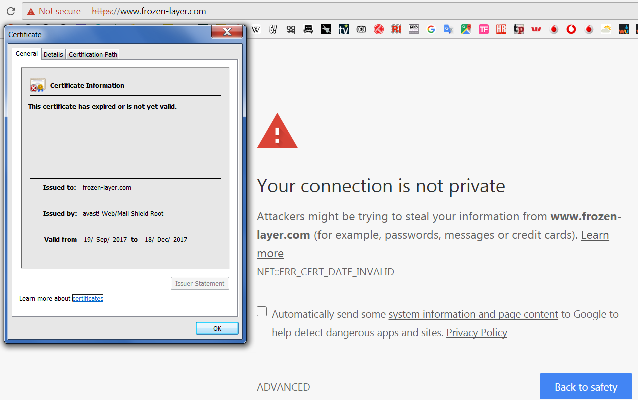 [frozenlayer] Exception Frozenlayer Ssl Error 1000007d Ssl Routines Openssl Internal