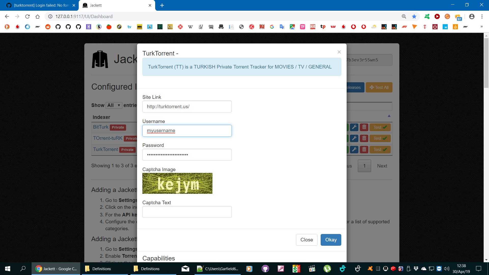 [turktorrent] Login failed: No form found on http://turktorrent.us/login.php using form selector ...