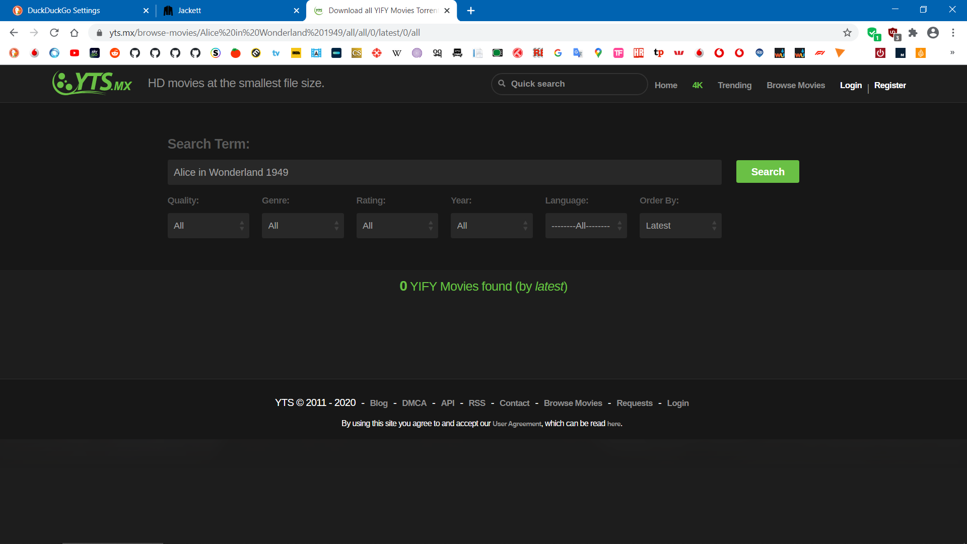 [BUG] radarr and yts · Issue #9668 · Jackett/Jackett · GitHub