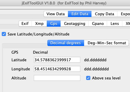 3 issues > GPS edition · Issue #99 · hvdwolf/jExifToolGUI · GitHub