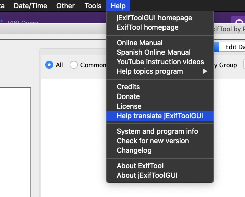 'Help translate' menu link = NOK · Issue #182 · hvdwolf/jExifToolGUI · GitHub