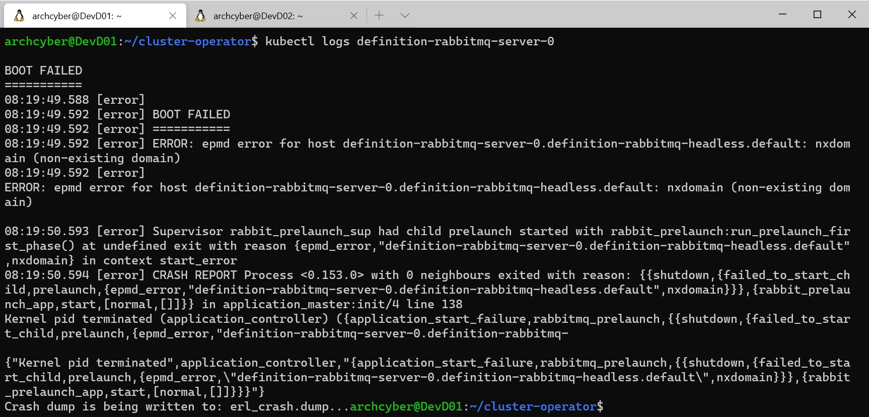 Using Rabbitmq Cluster Kubernetes Operator Step By Step But Failed To