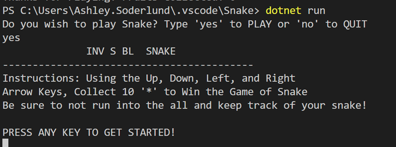 GitHub - Ashley-Soderlund/Snake