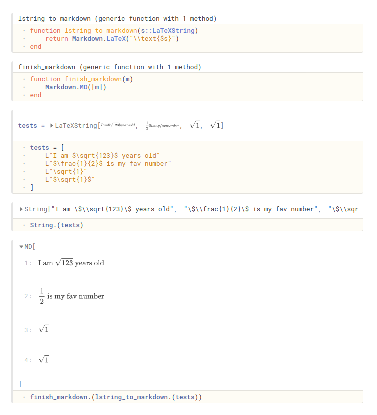 LaTeXStrings repr with mixed text/math · Issue #359 · fonsp/Pluto.jl · GitHub