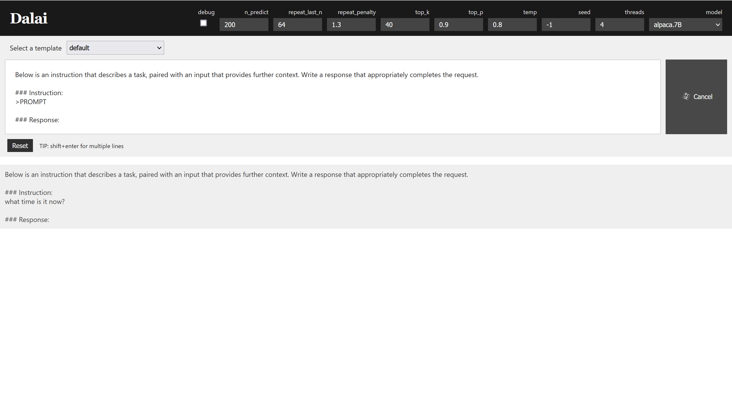 Manually installed Alpaca 7B does NOT work. · Issue #281 · cocktailpeanut/dalai · GitHub