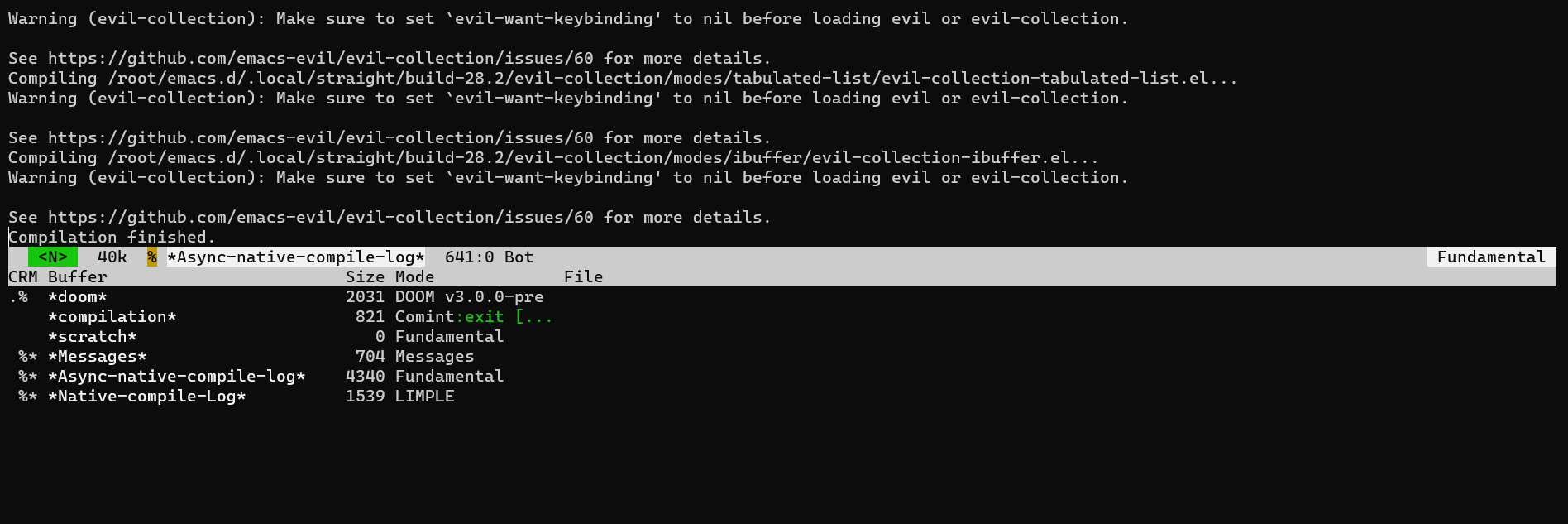 Errors In Clean Doom Emacs Installation Dockerfile · Issue 6995 · Doomemacs Doomemacs · Github