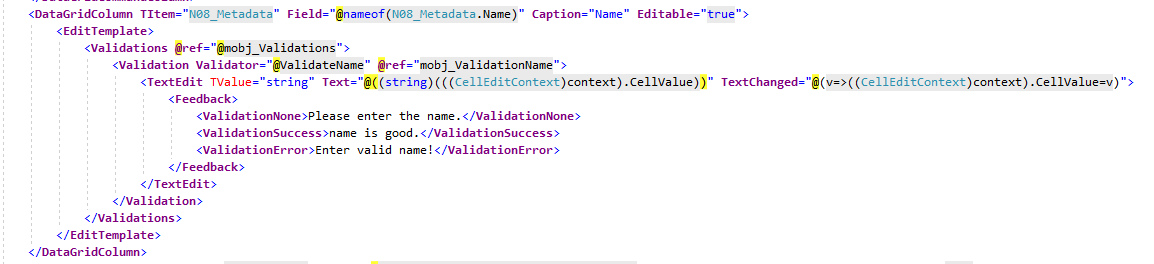 Validation in DataGrid · Issue #1237 · Megabit/Blazorise · GitHub