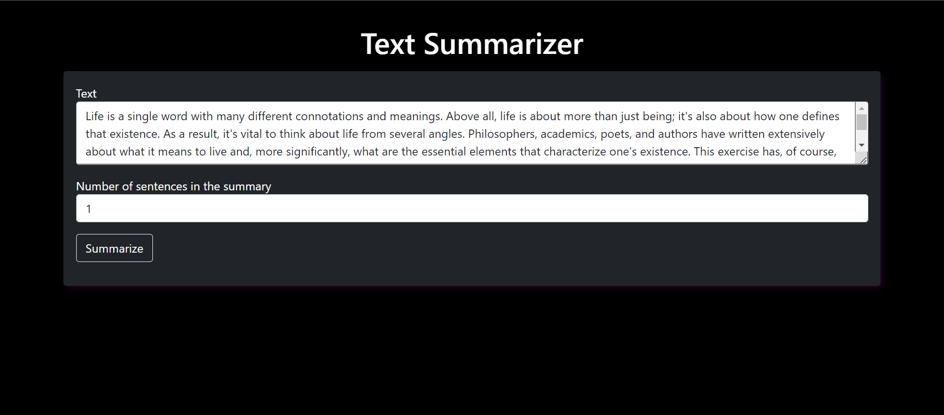 GitHub - fundekaustubh/text-summarizer