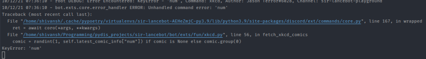 XKCD Failed to catches an error if ran too early · Issue #913 · python-discord/sir-lancebot · GitHub