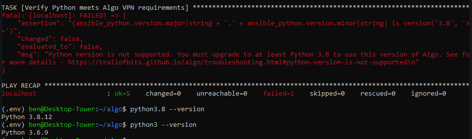 Python 3.8 requirement not registering Python 3.8 · Issue #14403 · trailofbits/algo · GitHub