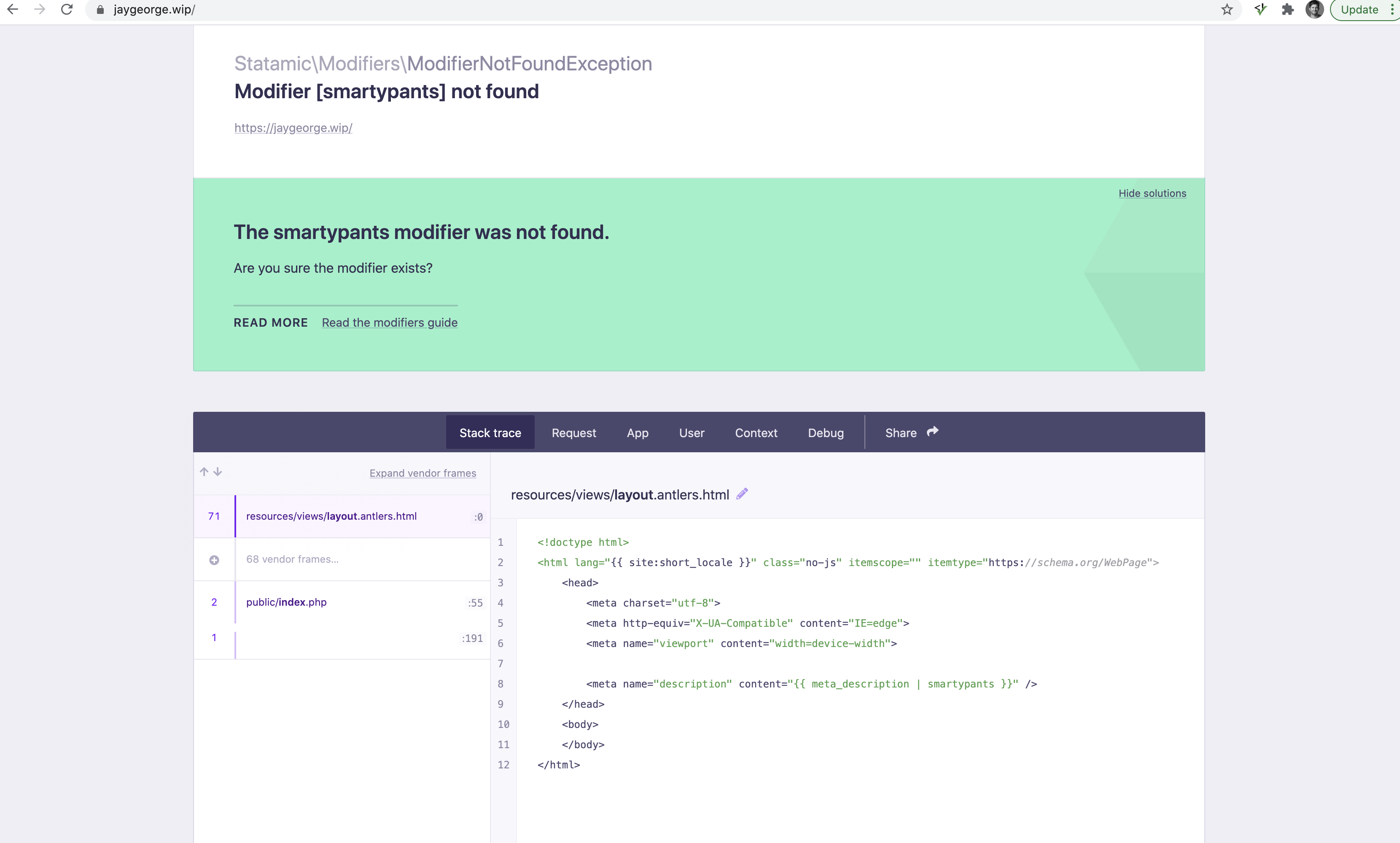 Smartypants modifier causes an error · Issue #2139 · statamic/cms · GitHub