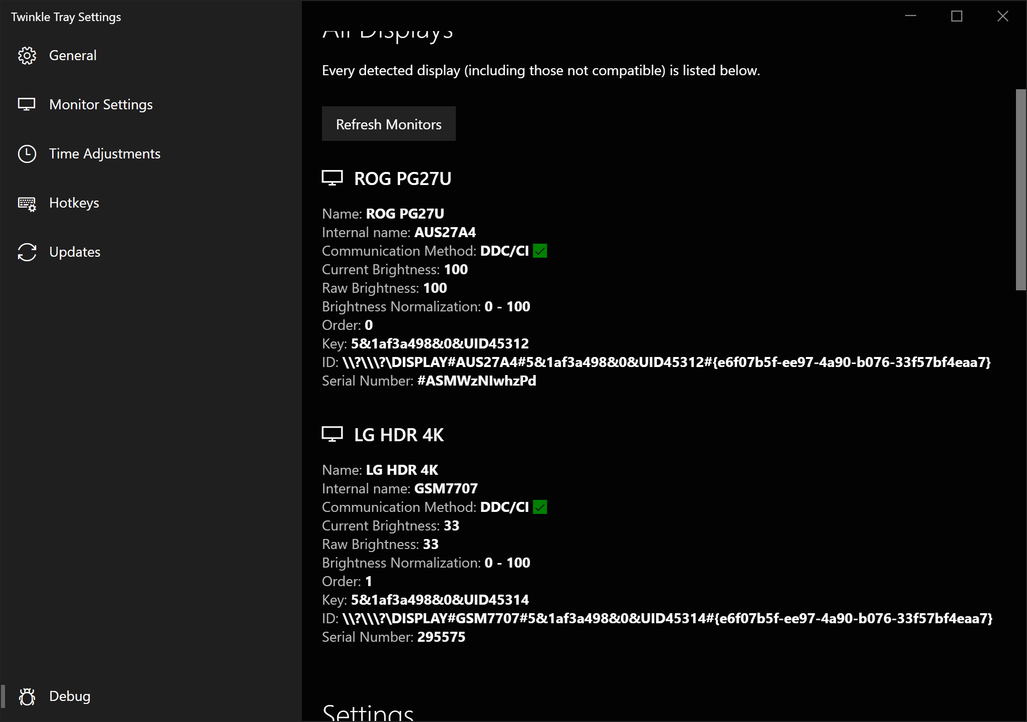100 in twinkle-tray is only about 20% of the maximum brightness of ...